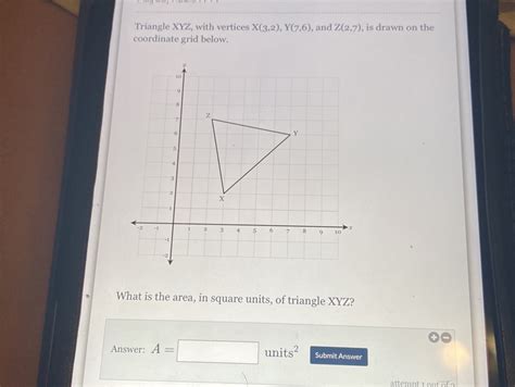 solved triangle xyz with vertices x 3 2 y 7 6 and z 2 7 is