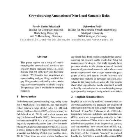 Crowdsourcing Annotation Of Non Local Semantic Roles Acl Anthology
