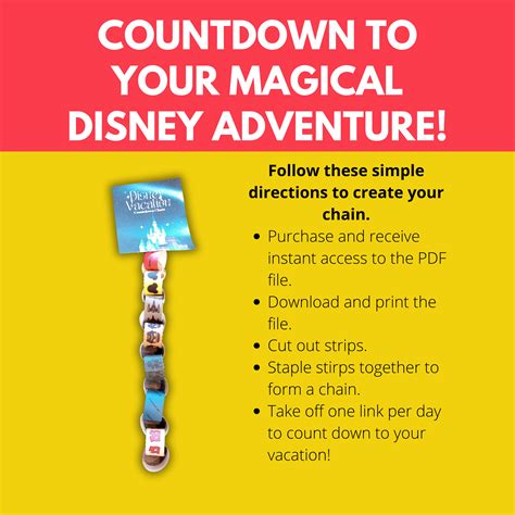 Disney Trip Countdown Chain For Disneyland Or Disney World Engineering Evening