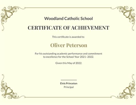 Free Editable Academic Achievement Certificate Template To Edit Online