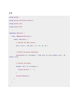 Linq In C DOCX