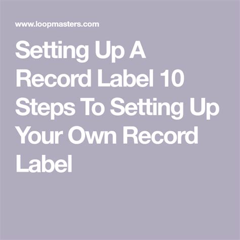 setting up a record label 10 steps to setting up your own record label
