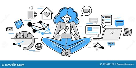 Outline Busy Vector Icon Isolated Black Simple Line Element Illustration From Cursor Concept