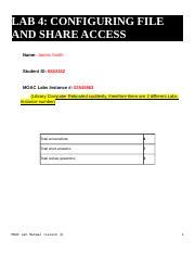 Moac Lab04 Docx LAB 4 CONFIGURING FILE AND SHARE ACCESS Name James Smith Babe ID 6582452
