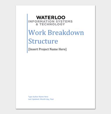 Work Breakdown Structure Templates Free Download DocFormats