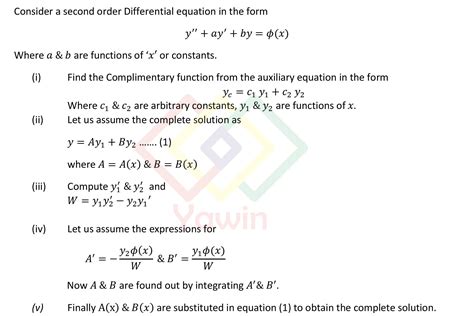 Special Method For Solving A Linear Differential Equation With Constant Coefficients Yawin
