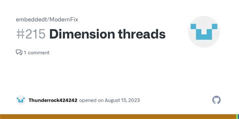 Dimension Threads · Issue 215 · Embeddedtmodernfix · Github