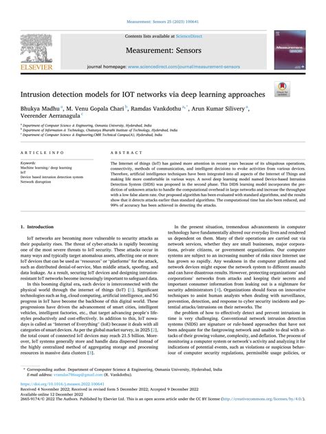 Pdf Intrusion Detection Models For Iot Networks Via Deep Learning