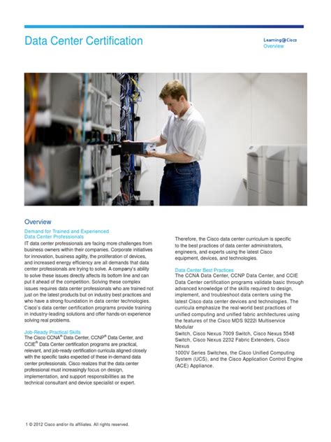 Data Center Certification Cisco Certifications Technology