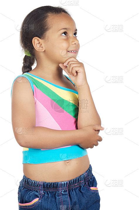 可爱的女孩思考