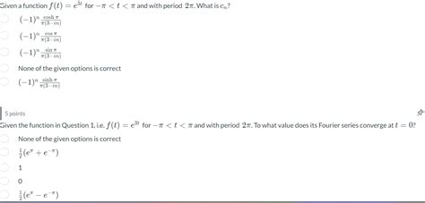Solved Given a function f t e3t for π Chegg com