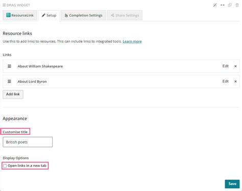 How Do I Use The Resource Links Widget Core Widgets Openlearning