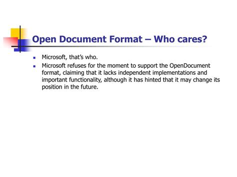 Ppt Demystifying Opendocument Format Odf Powerpoint Presentation