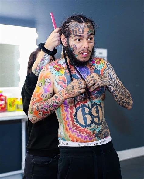 Pin By Stars On 6ix9ine Blue Rose Tattoos Weird Tattoos Anime Rapper