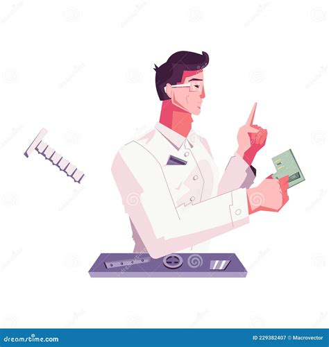 Engineer Flat Composition Stock Vector Illustration Of Control 229382407