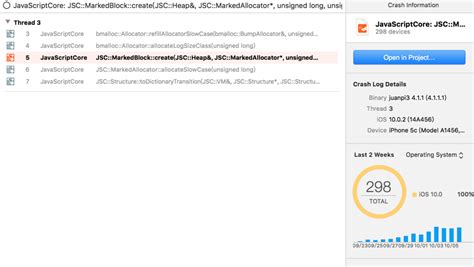 Ios10 Iphone55c Javascriptcore Crash Stack Overflow