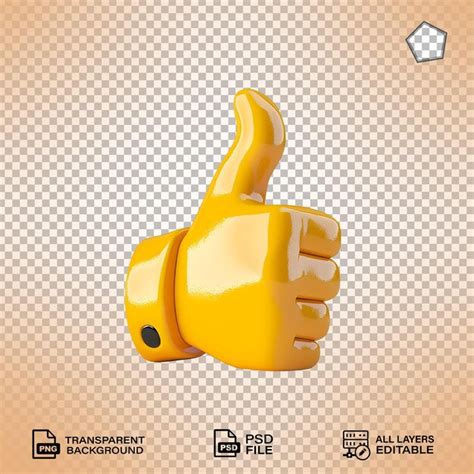 Эмоджи с поднятым пальцем на прозрачном фоне Премиум Ai сгенерированный Psd