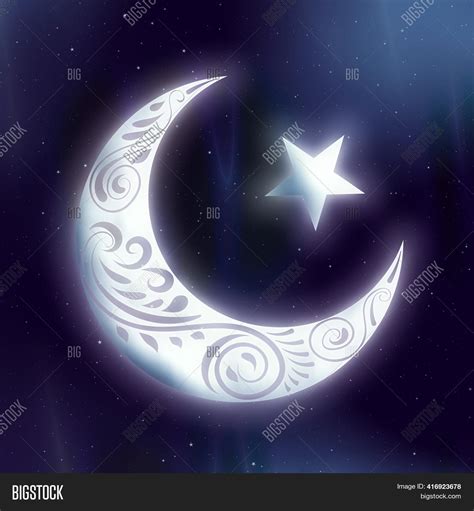 Crescent Moon Stars Image And Photo Free Trial Bigstock