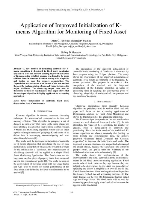 Pdf Improved K Means Initialization For Asset Monitoring