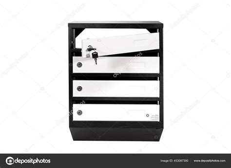 Mail Boxes Filled Leaflets Letters Shallow Dof Mailboxes Lock Rows