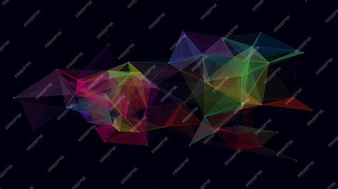 Premium Vector Network Connection Structure Abstract Blue Background With Moving Dots Lines