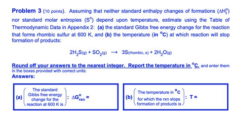 Solved 406 Appendix C Thermodynamic Data Table C1