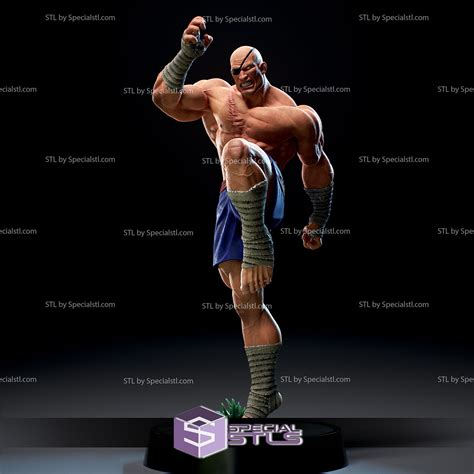 Sagat Stl Files Action Pose From Street Fighter Specialstl