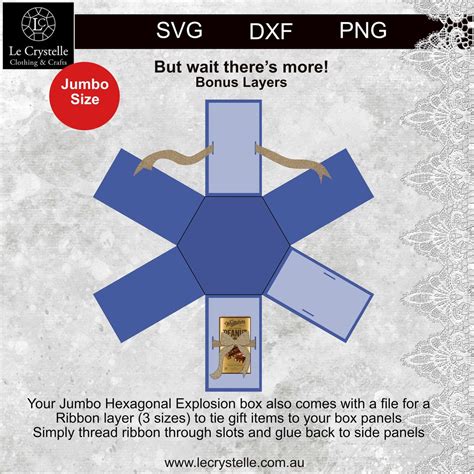 Hexagon Explosion Box SVG File Jumbocombo Mega Explosion Etsy