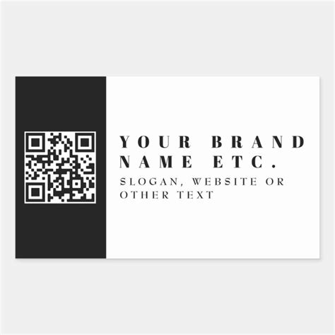 Simply Upload Your Own Qr Code Modern Rectangular Sticker Zazzle