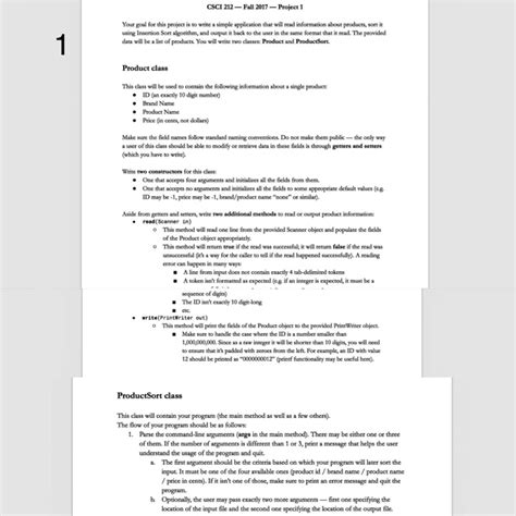 Csci 212 Fall 2017 Project1 Your Goal For This