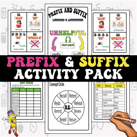 Prefix Suffix And Root Word Activity Pack With Posters For 2nd 3rd 4th
