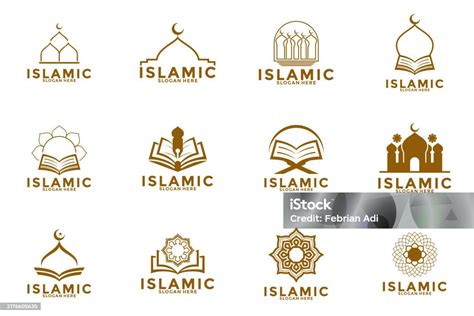 럭셔리 무슬림 학습 로고 세트 이슬람 학습 로고 템플릿 벡터 일러스트 레이션 컬렉션 0명에 대한 스톡 벡터 아트 및 기타 이미지 0명 개념 개념과 주제 Istock