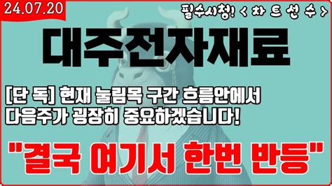 대주전자재료 주가전망 추세전환 이때부터 시작됩니다 수급주체 확인 물량 매집 누가하느냐 대주전자재료주가 대주전자재료목표가 대주전자재료전망 트럼프 트럼프관련주