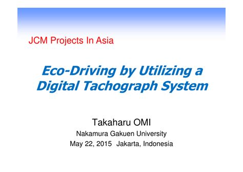 Pdf Eco Driving By Utilizing A Digital Tachograph System