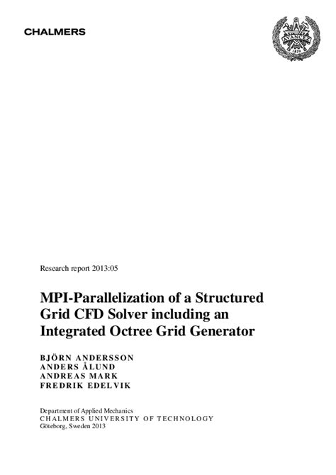 pdf mpi parallelization of a structured grid cfd solver including an
