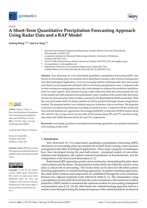 Pdf A Short Term Quantitative Precipitation Forecasting Approach