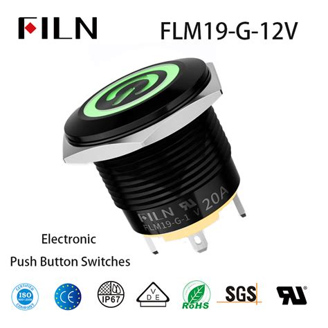 Great Electronic Push Button Switch FILN MM V Waterproof Red Led Electronic Push