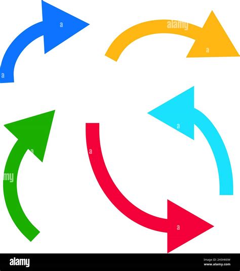 Curved Curvy Colorful Arrow Elements Stock Vector Illustration Clip Art Graphics Stock