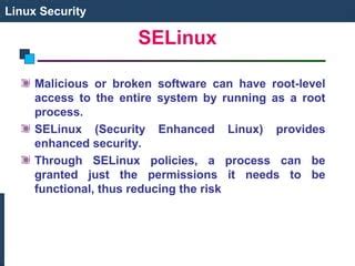 Linux Security Firewall And SELinux PPT Operating Systems Computer Software And Applications