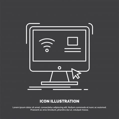 Tv Remote Control Vector Design Images Control Computer Monitor Remote Smart Icon Line Vector