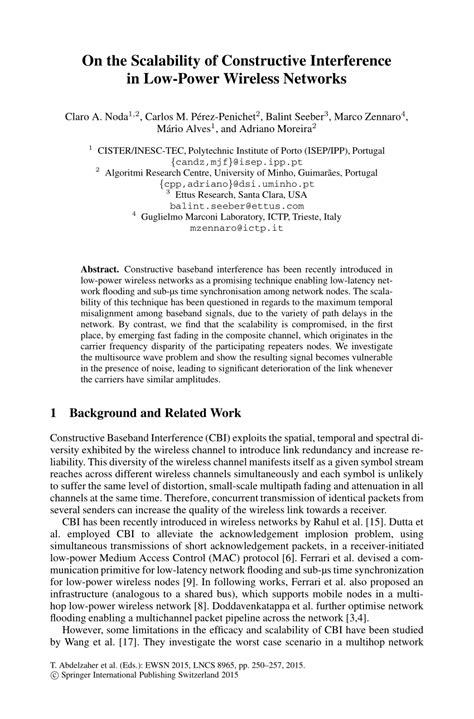 Pdf On The Scalability Of Constructive Interference In Low Power Wireless Networks