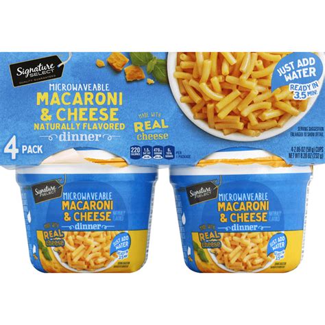 Signature Select Macaroni And Cheese Dinner Microwaveable 4 Each