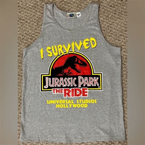 Universal Shirts Vintage 996 Jurassic Park I Survived The Ride
