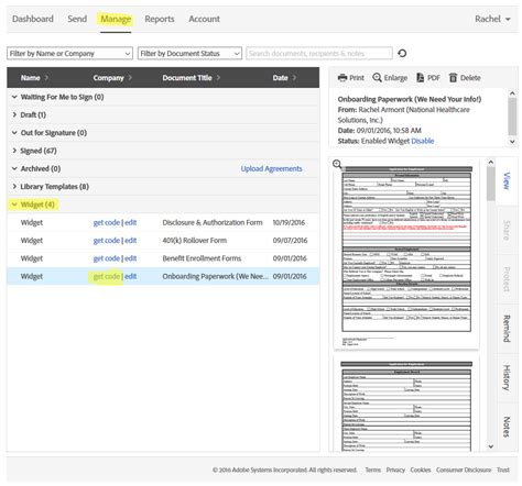 Solved How To Create A Widget On Adobe Sign And Send It A Adobe Product Community
