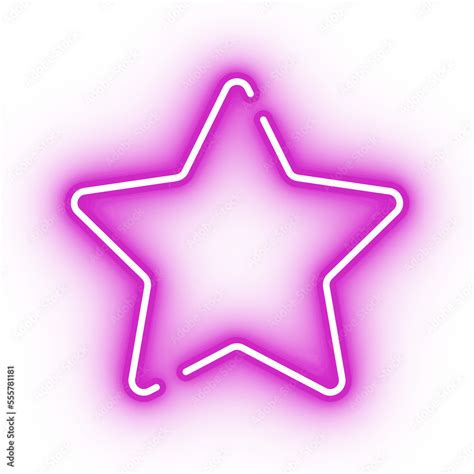 Neon Pink Star Glowing Star Icon On Transparent Background Stock Illustration Adobe Stock