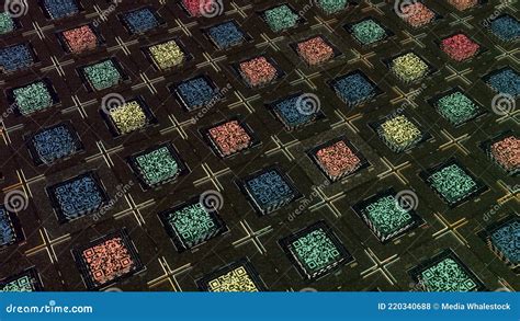 Qr Code Abstract Technology Background Seamless Loop Animation 3d Futuristic Pattern With The