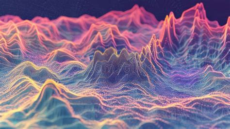 Abstract Visualization Of Data Represented As Colorful Flowing