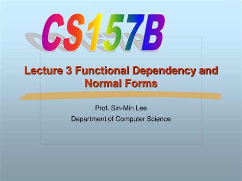 ppt lecture 3 functional dependency and normal forms powerpoint