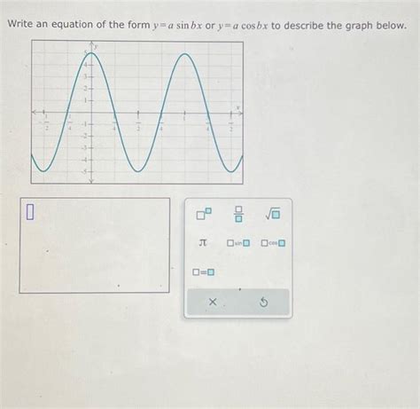 Solved Write An Equation Of The Form Y Asinbx Or Y Acosbx To Chegg