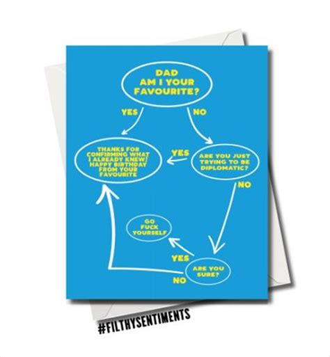 Buy Filthy Sentiments Dad Birthday Favourite Flowchart Card Online